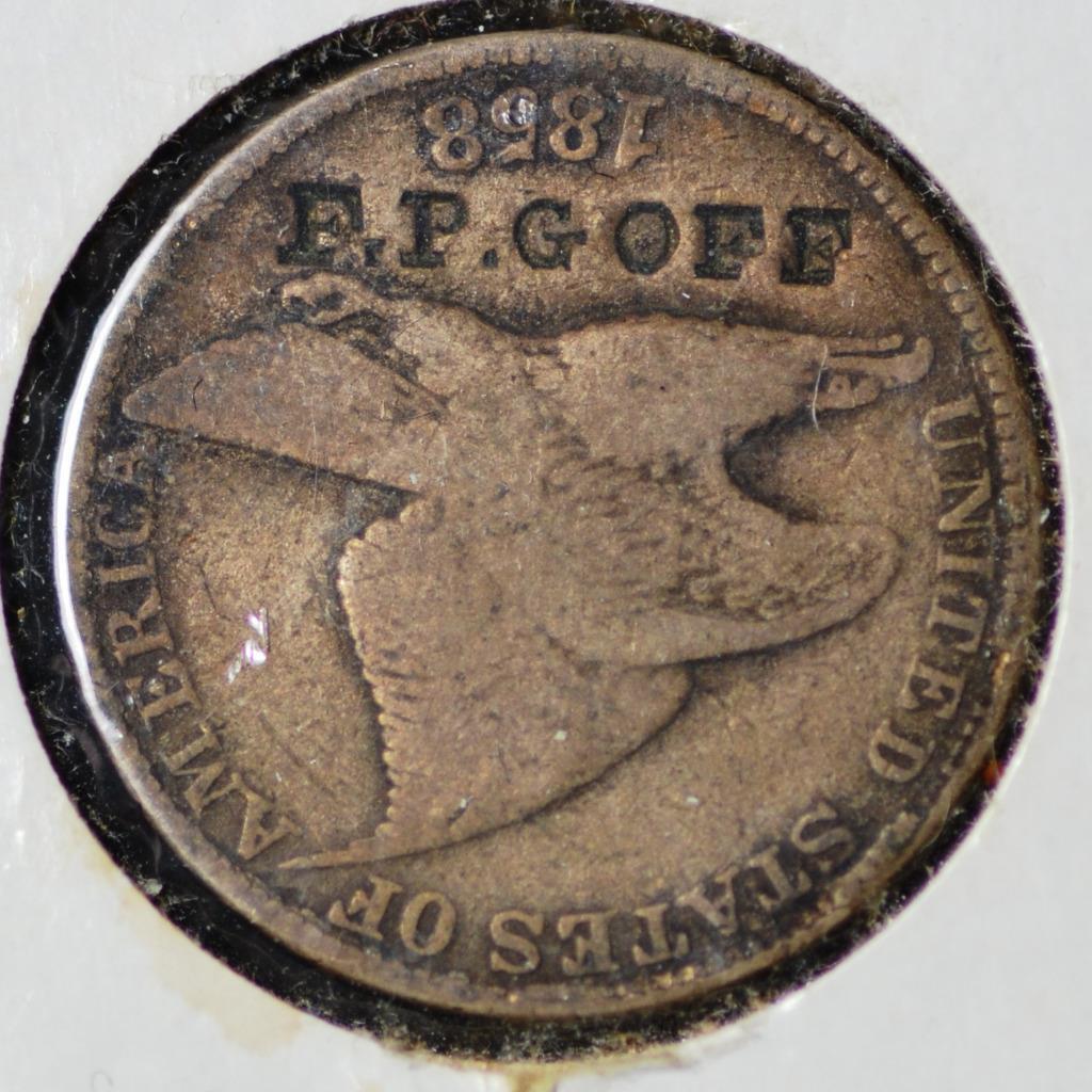 F.P. Goff Merchant Token Ritchie West Virginia C/S on 1858 Flying Eagl ...